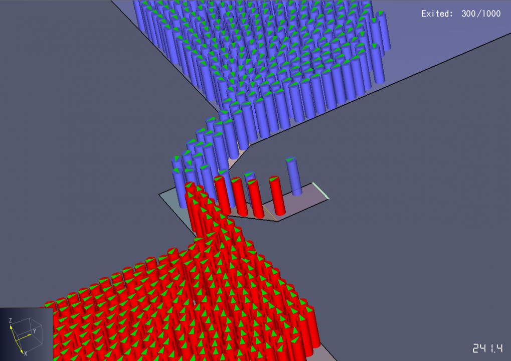 Merging Behavior on Stairs | Thunderhead Engineering